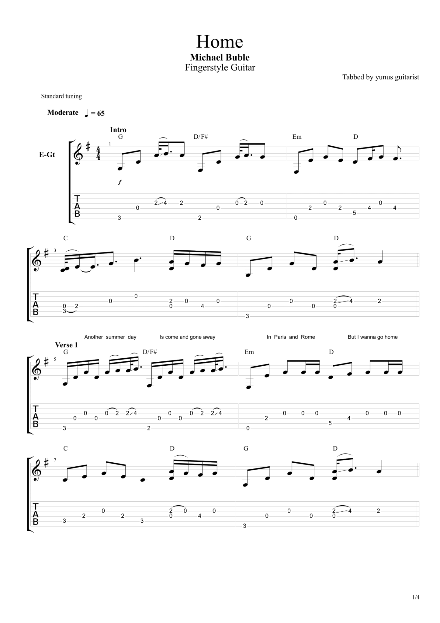 Home - Michael Buble (PDF) - Yunus Guitarist