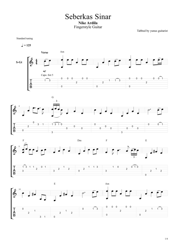 Seberkas Sinar - Nike Ardila (PDF) - Yunus Guitarist